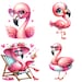 Cute Flamingo Clipart Png Cartoon Flamingo Digital Download Pink ...