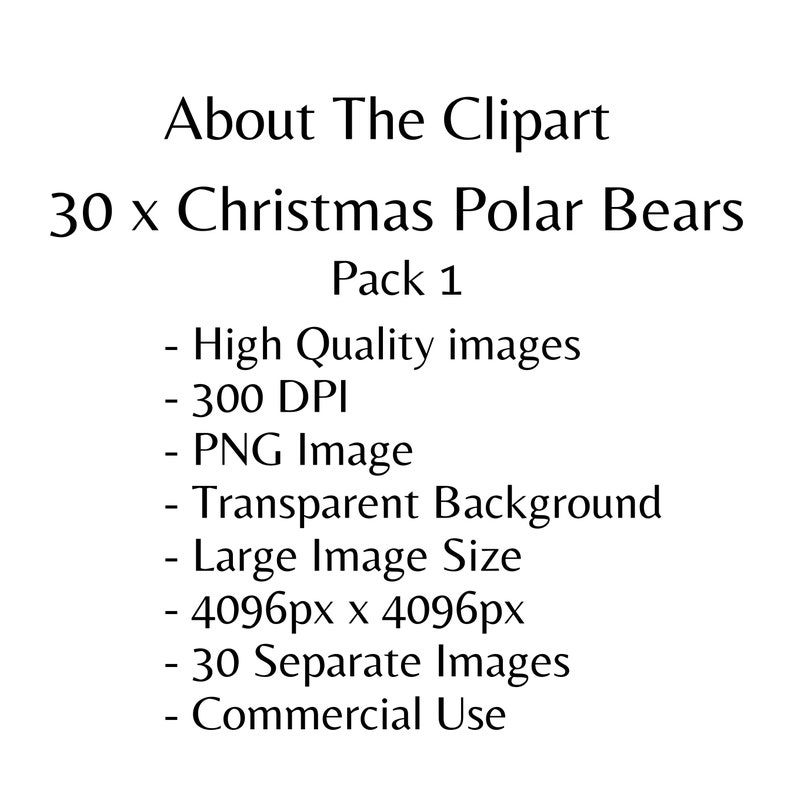 Cute Polar Bear Clipart Bundle Cute Christmas Clipart Polar Bear Png ...
