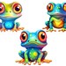 Frog Clipart Cute Frog Png Digital Download Cute Colorful Cartoon Frog ...