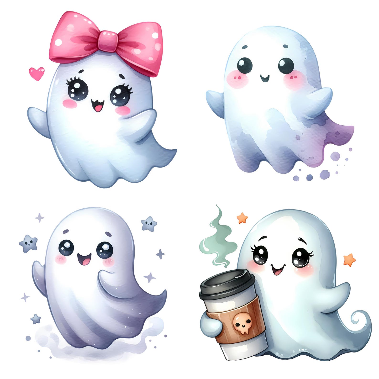 Cute Ghost Clipart, Halloween Clipart, Cute Ghost Png, Cute Halloween ...