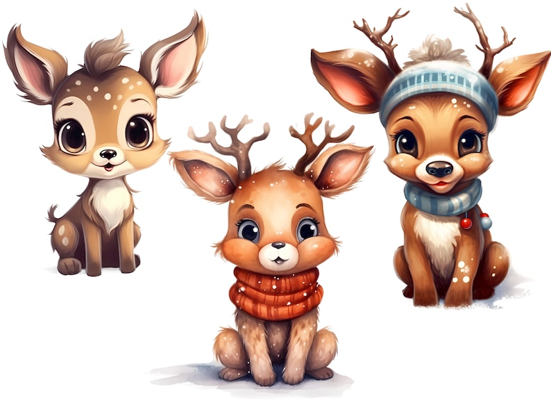Cute Christmas Reindeer PNG Christmas Reindeer Clipart Digital Download ...