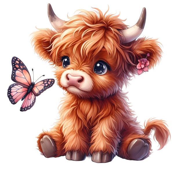 Cute Cartoon Highland Cow Stickers - Etsy