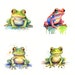 Frog Clipart Watercolor Cute Frogs Clip Art JPG Digital Download Kids ...