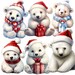 Cute Polar Bear Clipart Bundle Cute Christmas Clipart Polar Bear Png ...