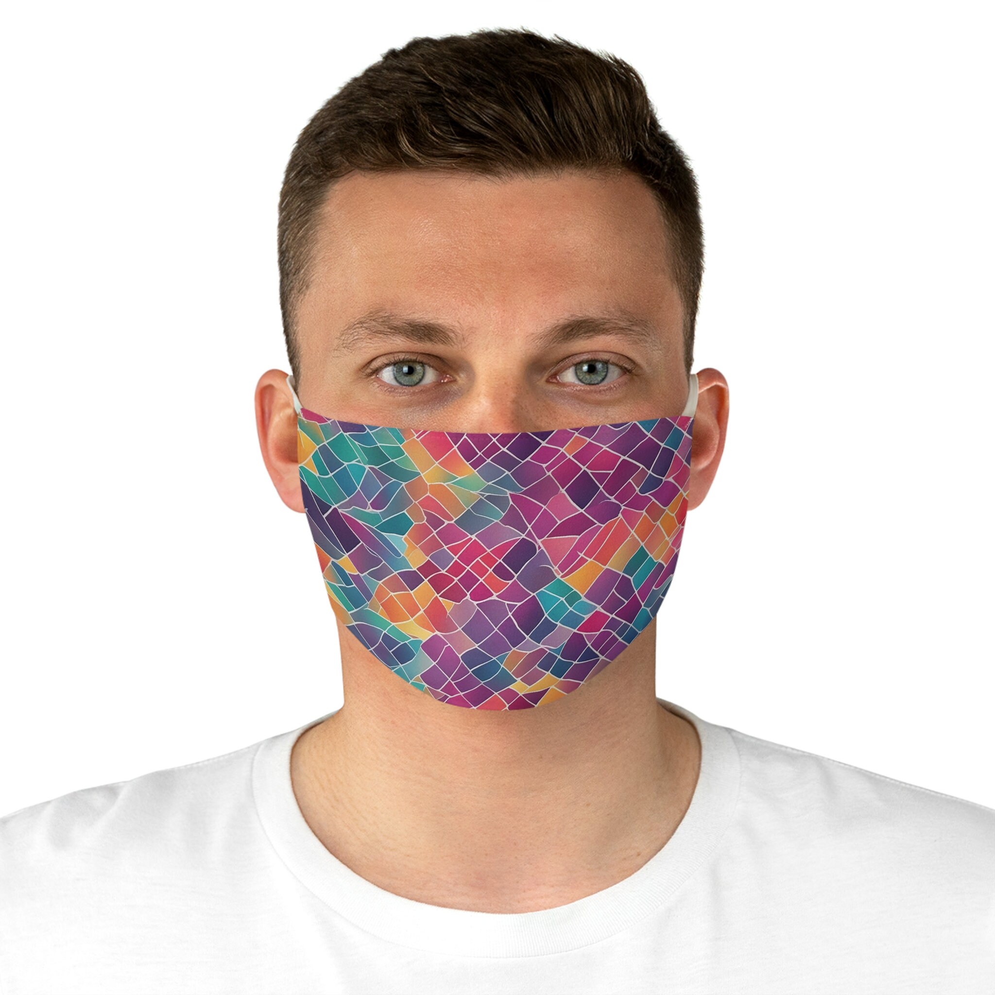 Face Mask Women Men Sunset Gradient Mosaic Double Layer Cloth Face ...