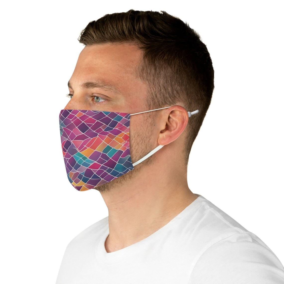 Face Mask Women Men Sunset Gradient Mosaic Double Layer Cloth Face ...
