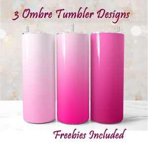Hot Pink Ombre Tumbler Wrap, Pink Tumbler Design Png, Ombre Sublimation ...