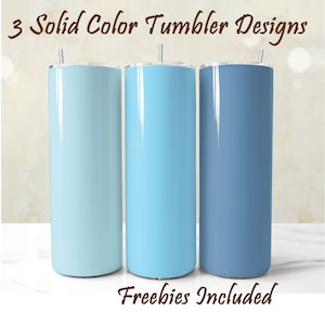 3 Light Blue Tumbler Wraps, Sky and Dusty Blue Sublimation Designs for ...