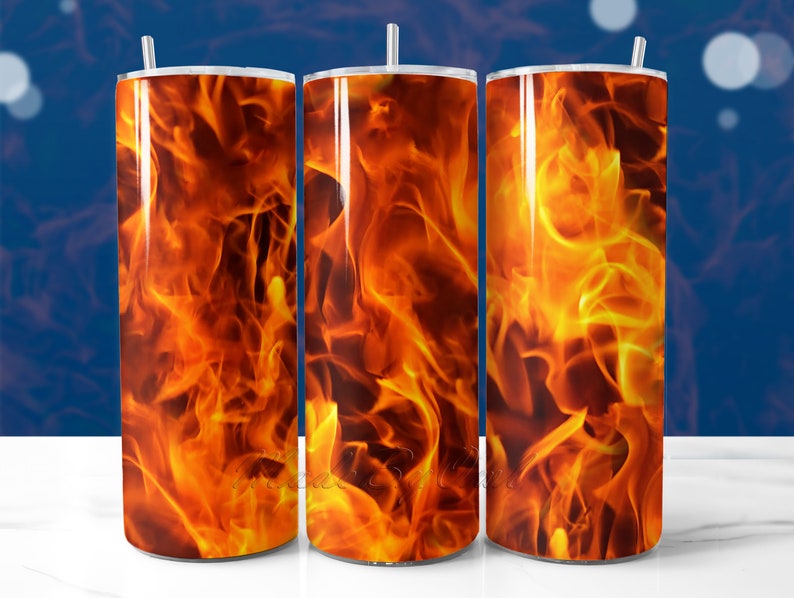 Fire Orange Tumbler Wrap PNG, Orange Flame Sublimation Tumbler Wrap ...