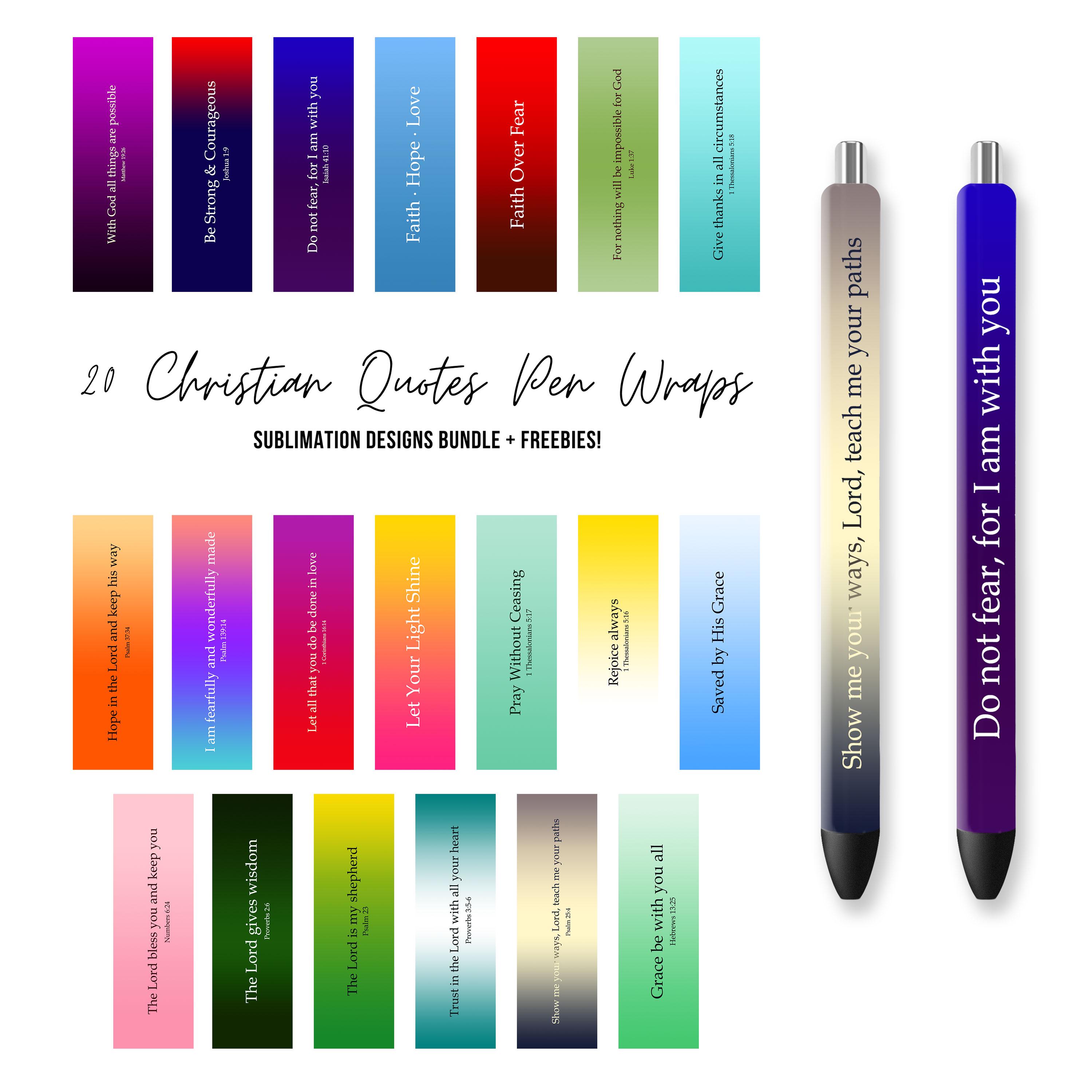 Christian Pen Wrap Bundle Sublimation Design PNG, Bible Verse Scripture ...