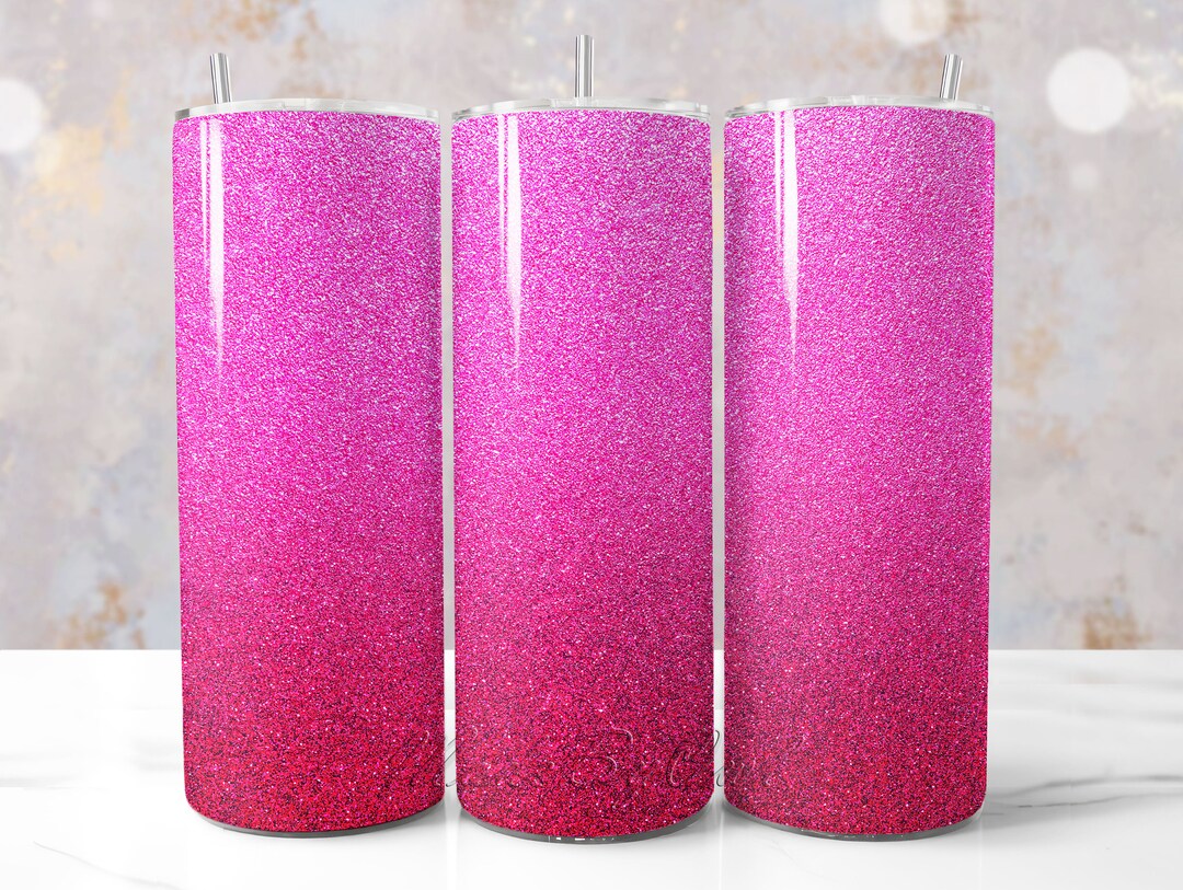 Glitter Pink Ombre Wrap for Tumbler 20oz Design, Pink Sublimation ...