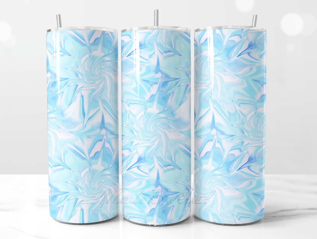Tie Dye Light Blue Tumbler Wrap Design for 20 Oz Skinny Tumbler ...