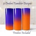 3 Blue and Orange Tumbler Wrap Designs, Blue and Orange Ombre PNG ...