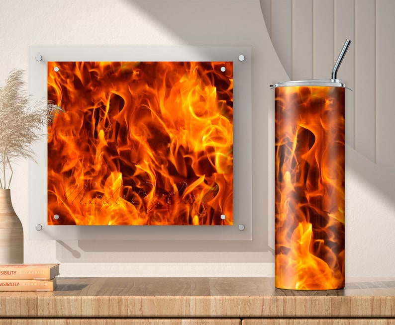 Fire Orange Tumbler Wrap PNG, Orange Flame Sublimation Tumbler Wrap ...