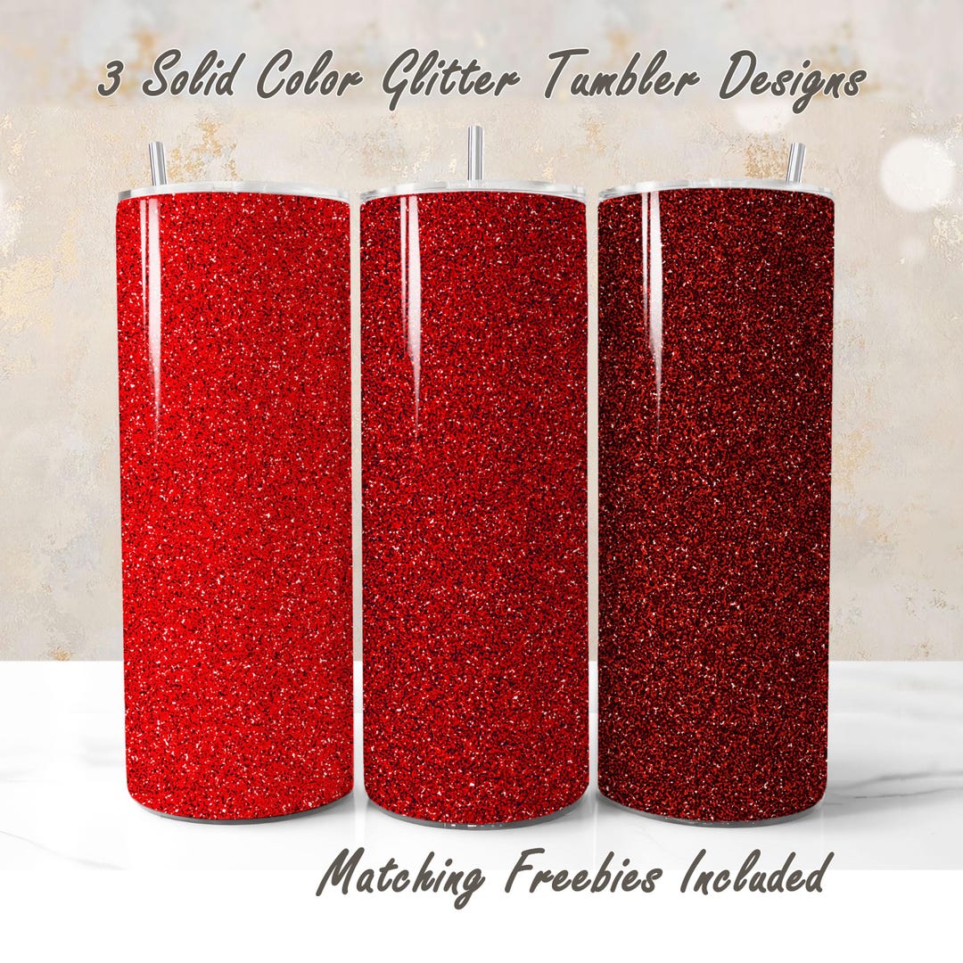 3 Crimson Red & Maroon Glitter Tumbler Wraps PNG, Red 20oz Skinny ...
