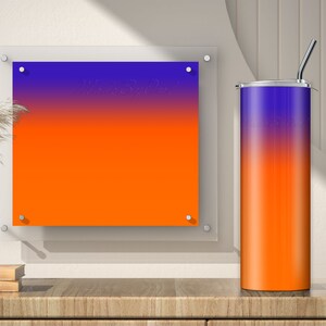 3 Blue and Orange Tumbler Wrap Designs, Blue and Orange Ombre PNG ...
