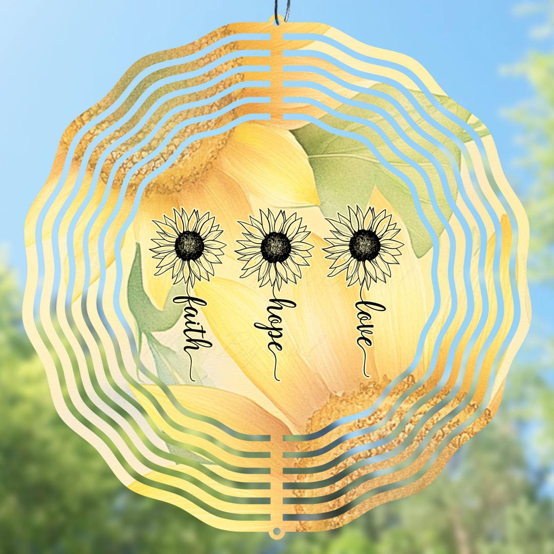Faith Hope Love Wind Spinner PNG, Christian Spinner Sublimation ...