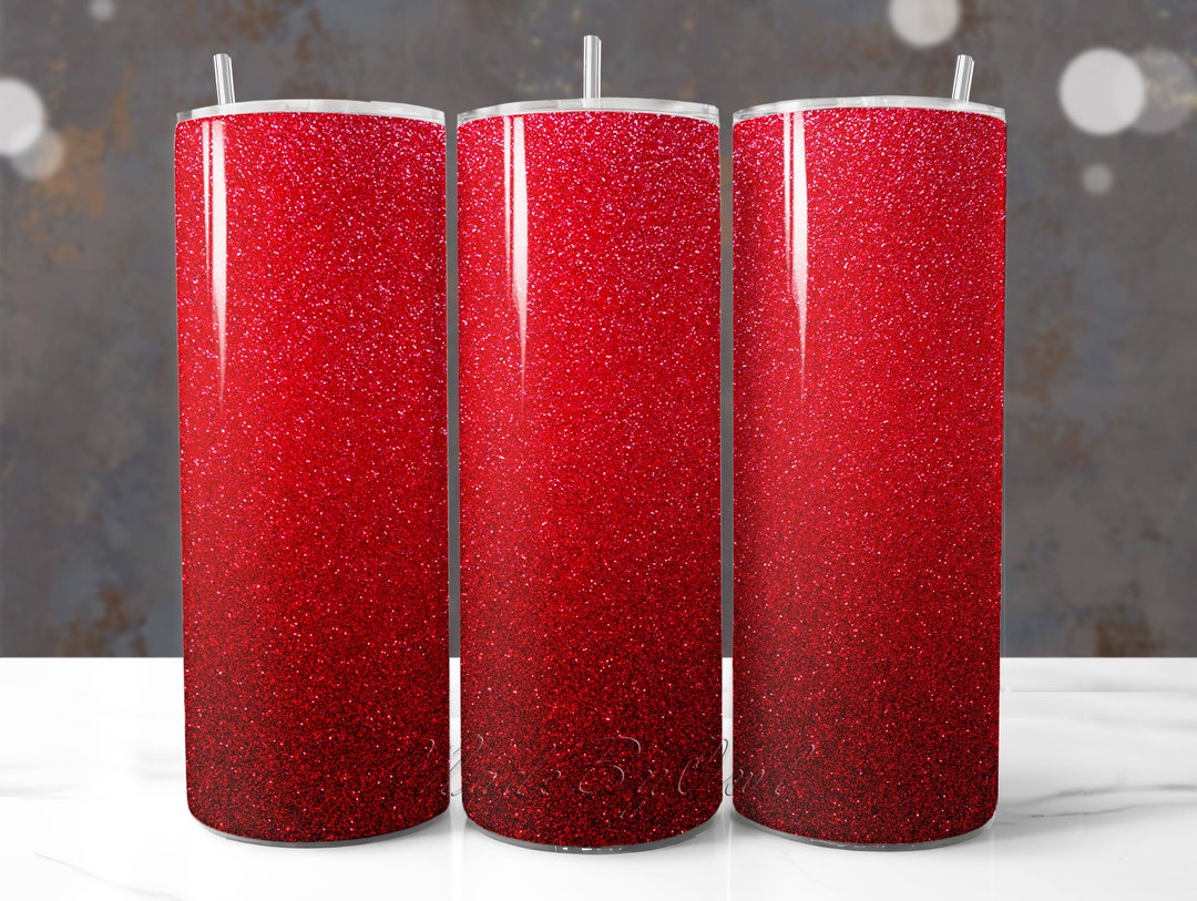 Glitter Red Ombre Sublimation Tumbler Wrap PNG for 20oz Tumbler, Red ...