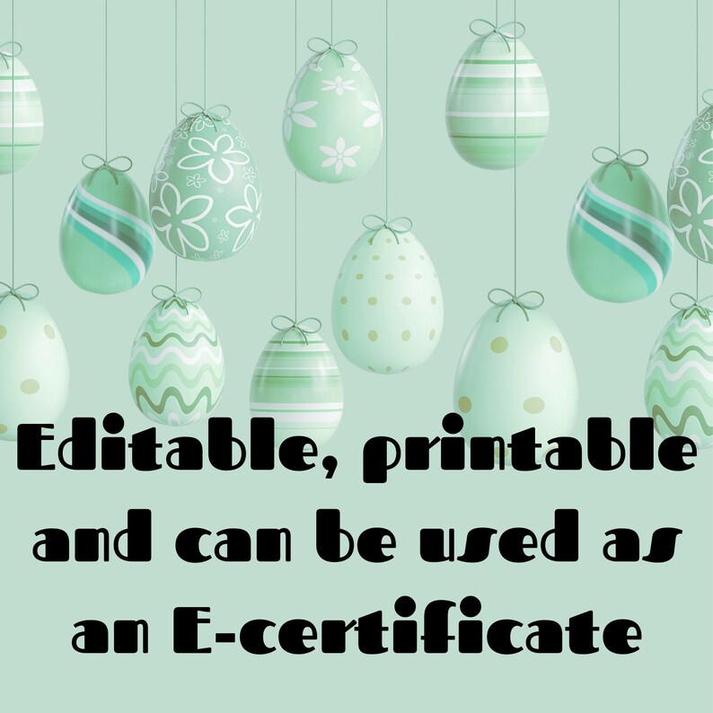 Editable Printable Easter Certificate on Canva DIY Easter Award ...