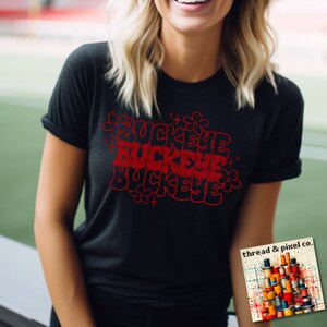 Groovy Stacked Font Retro Game Day Tee, Buckeye Trendy, Ohio Football ...