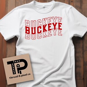 Wavy Stacked Buckeye Retro Game Day Tee, Buckeye Trendy, Ohio Football ...