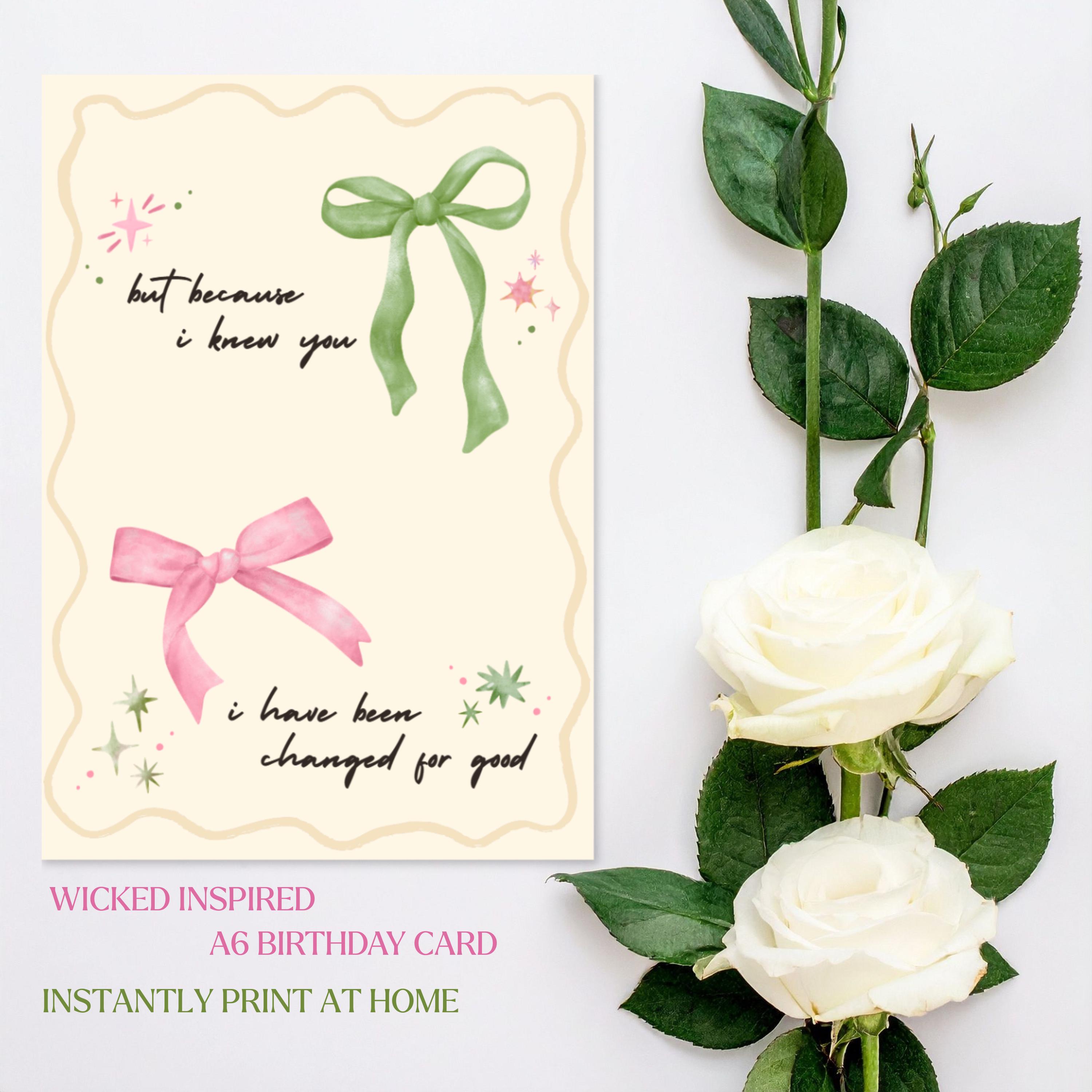 Wicked Inspired Greeting Card "changed for Good" | (digital Download ...
