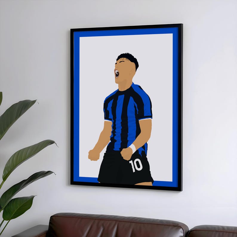 Lautaro Martinez Inter Milan Poster | Hand-drawn Illustration | Serie A ...