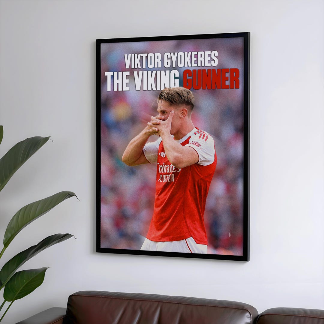 Viktor Gyökeres "the Viking Gunner" Poster, Soccer Wall Art - Etsy
