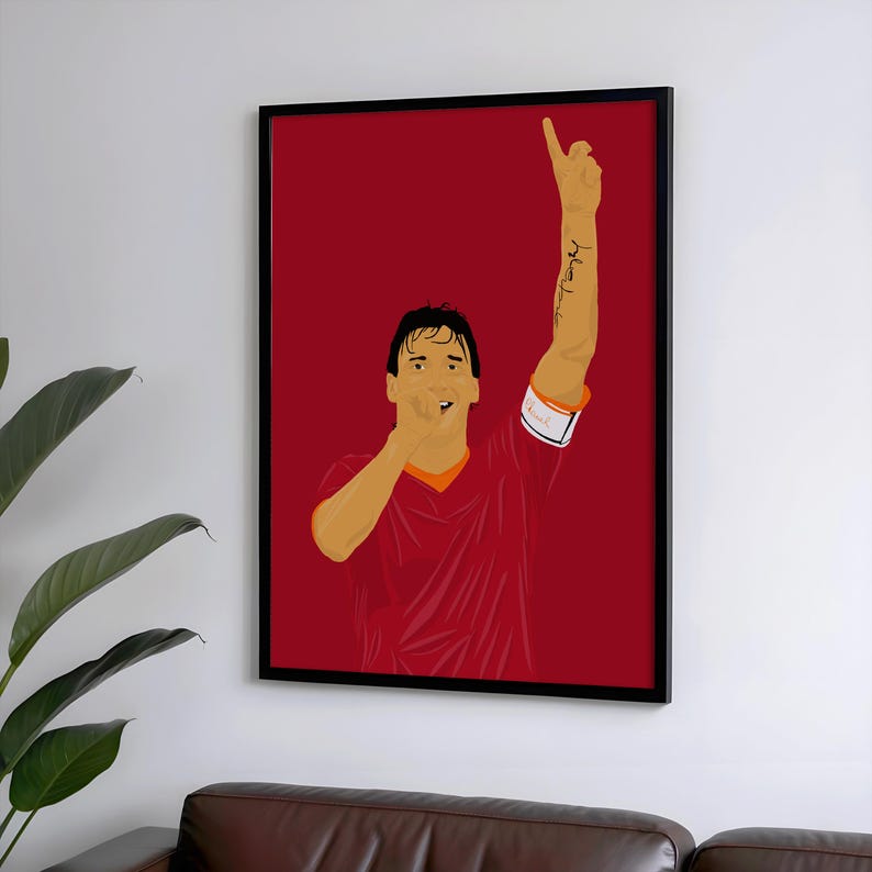 Francesco Totti AS Roma Legend Poster | Hand-drawn Illustration | Serie ...