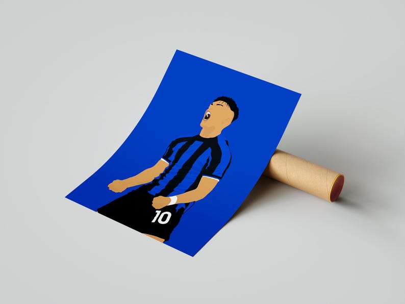 Lautaro Martinez Inter Milan Poster | Hand-drawn Illustration | Serie A ...