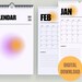 12 Month Printable Calendars - Modern Minimal Simple Bold Vertical - Etsy
