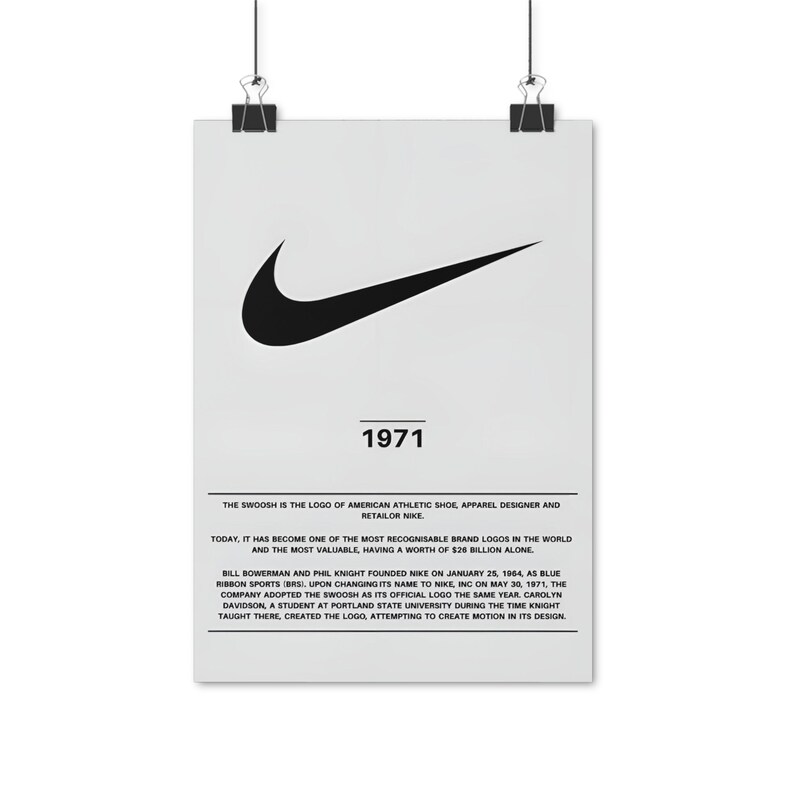 Nike SWOOSH 1971 Poster - Etsy