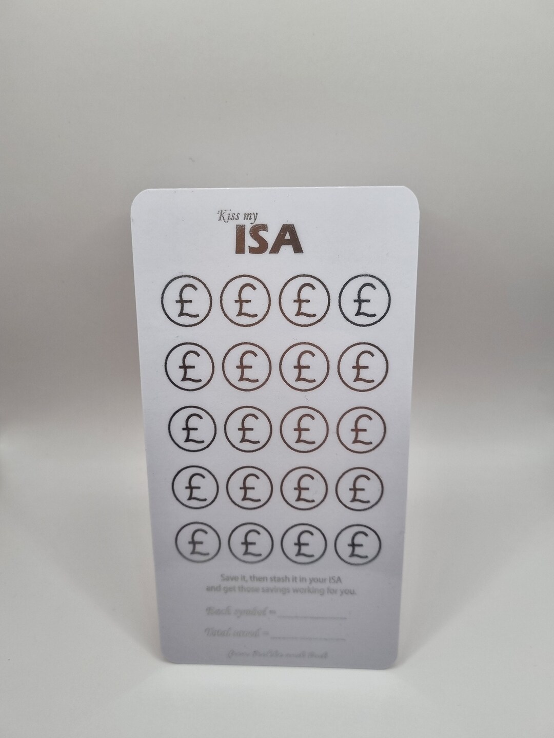 ISA Foiled Savings Challenge Tracker A6 Laminated Emergency Fund Silver ...
