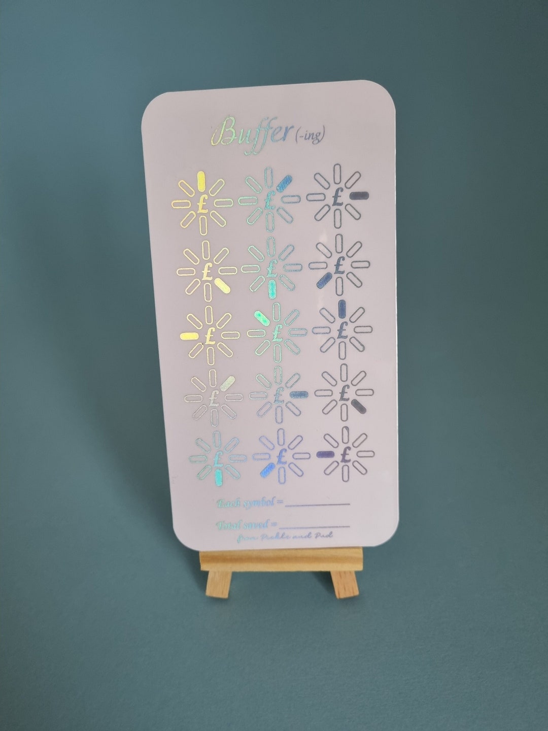 Buffer Savings Challenge Foiled Tracker - Silver Holographic Rainbow A6 ...