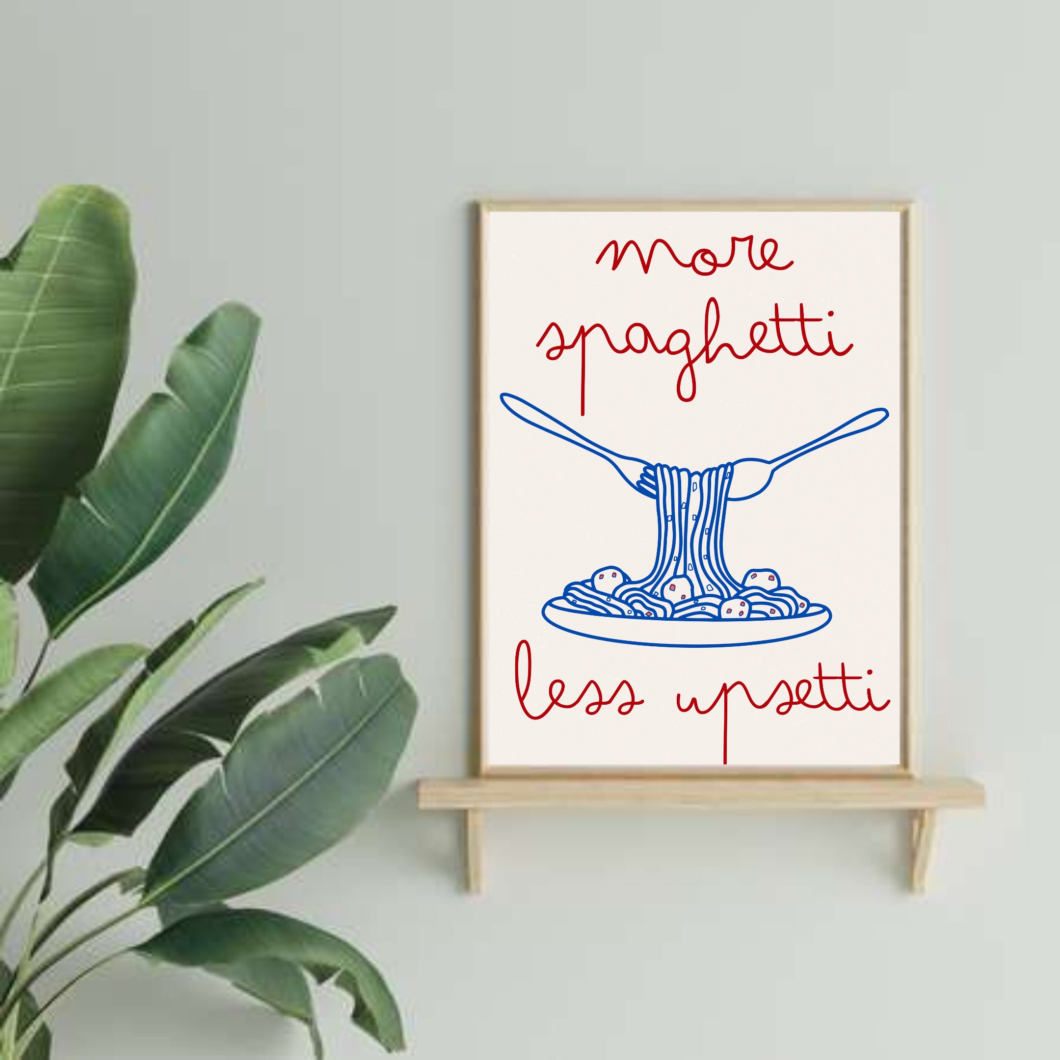 Spaghetti Wall Print, Retro Kitchen Wall Decor, Digital Download Print ...