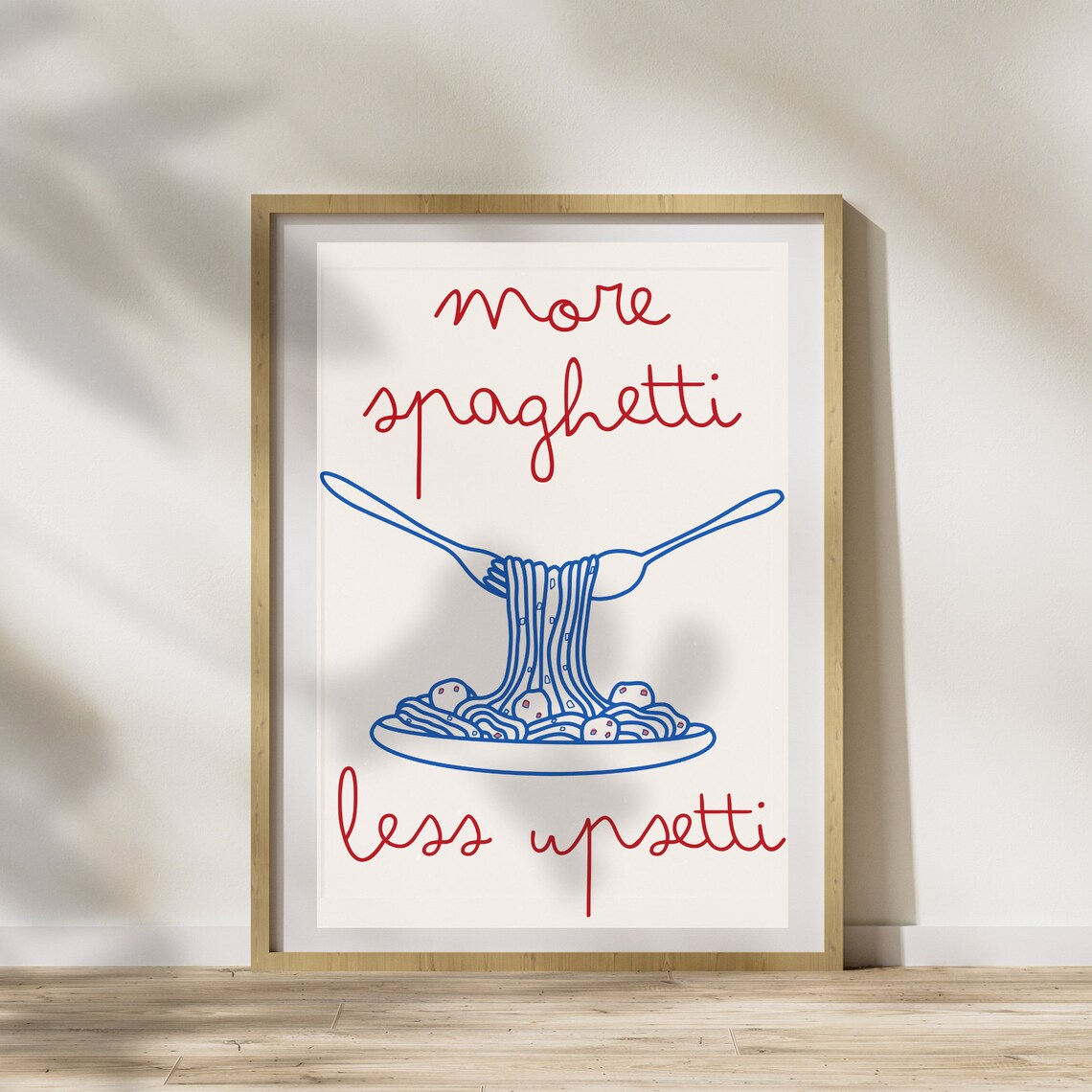 Spaghetti Wall Print, Retro Kitchen Wall Decor, Digital Download Print ...