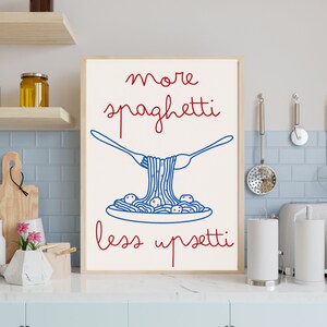 Spaghetti Wall Print, Retro Kitchen Wall Decor, Digital Download Print ...