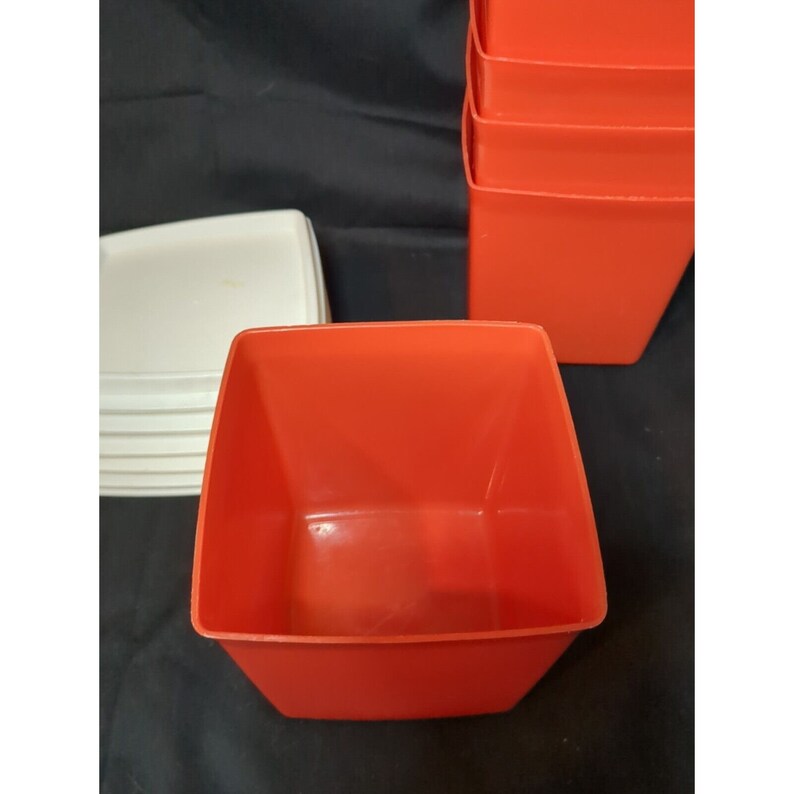 Rubbermaid 1 Quart Orange Storage Containers With Lids Rare Vintage 70 ...