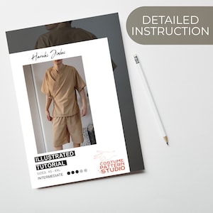 Jinbei Shirt + Shorts Sewing Pattern | Japanese Kimono Set | Pattern ...