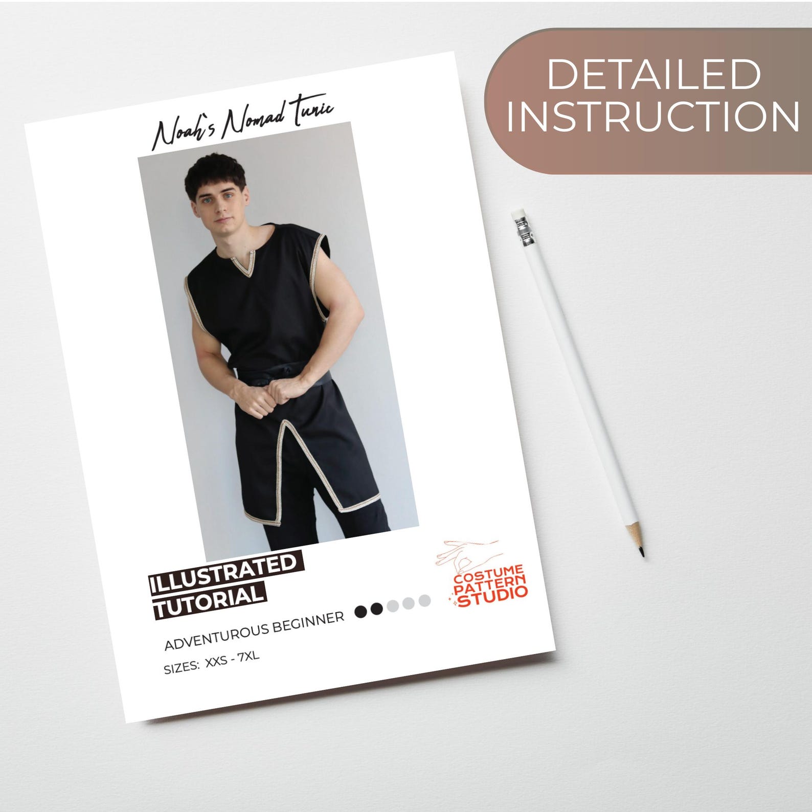 Mens Tunic Sewing Pattern | Ren Faire Medieval Shirt | Easy Beginner ...