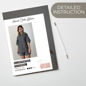 Jinbei Shirt + Shorts Sewing Pattern | Japanese Kimono Set | Pattern ...