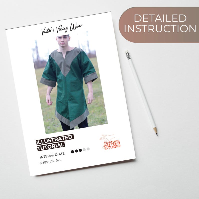 Viking Outfit Sewing Pattern | Ren Faire Mens Tunic Pattern | Pattern ...