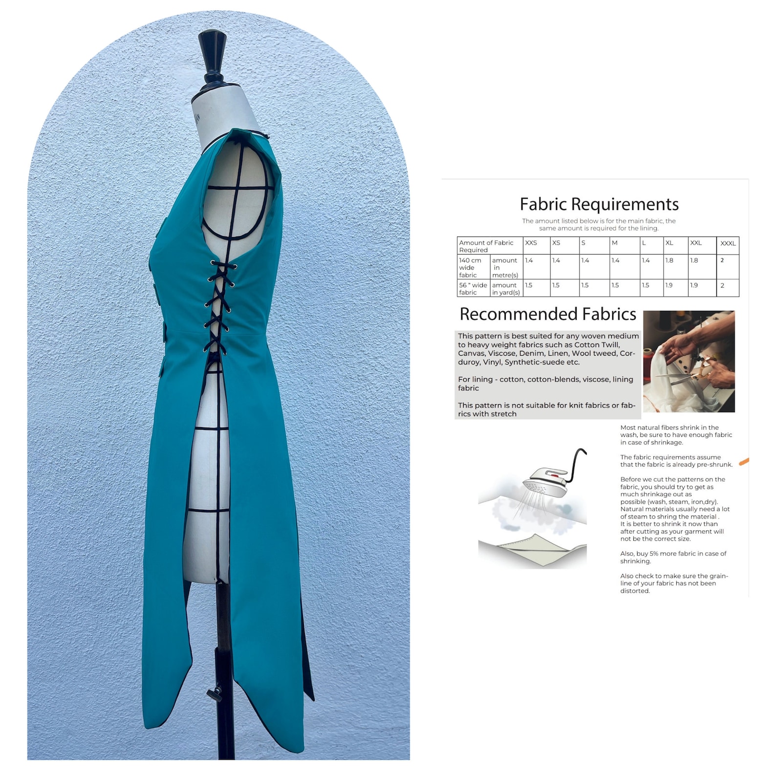 Tabard Sewing Pattern, Female Medieval Surcoat, XXS XXL, Sideless Tabard Pattern, A0, A4 Us ...