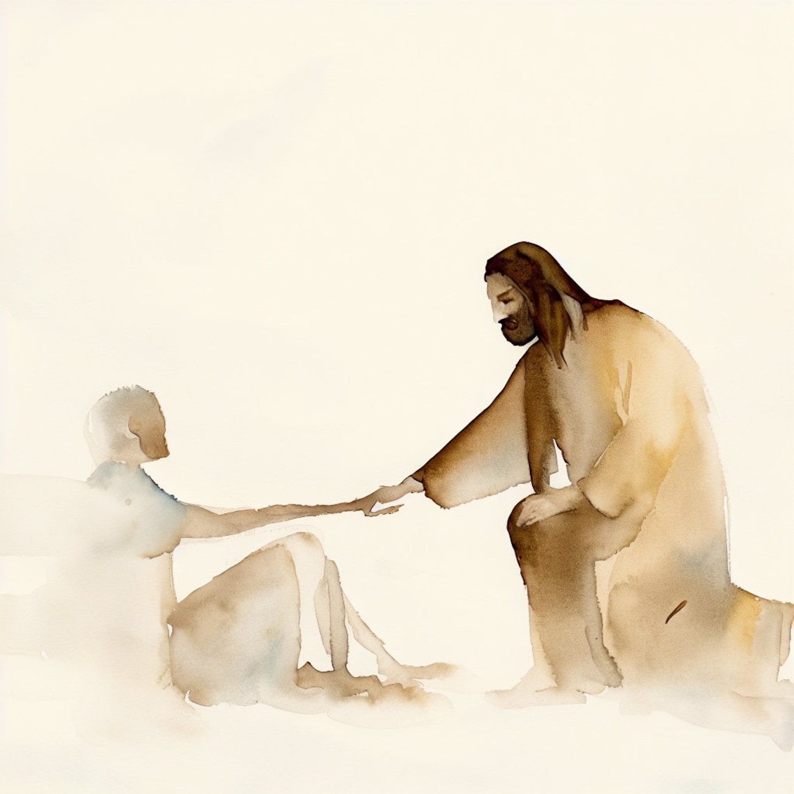 Jesus Healing, Digital Download, Bible Verse Illustration, Bible Story ...