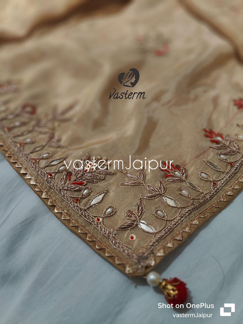 Handmade Zardozi Work Saree: Cosmo Tissue Silk, Gotta Patti Sarees - Etsy