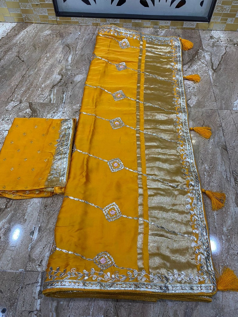 Handmade Designer Gharchola Saree With Gotta Patti Work, Indian Wear ...