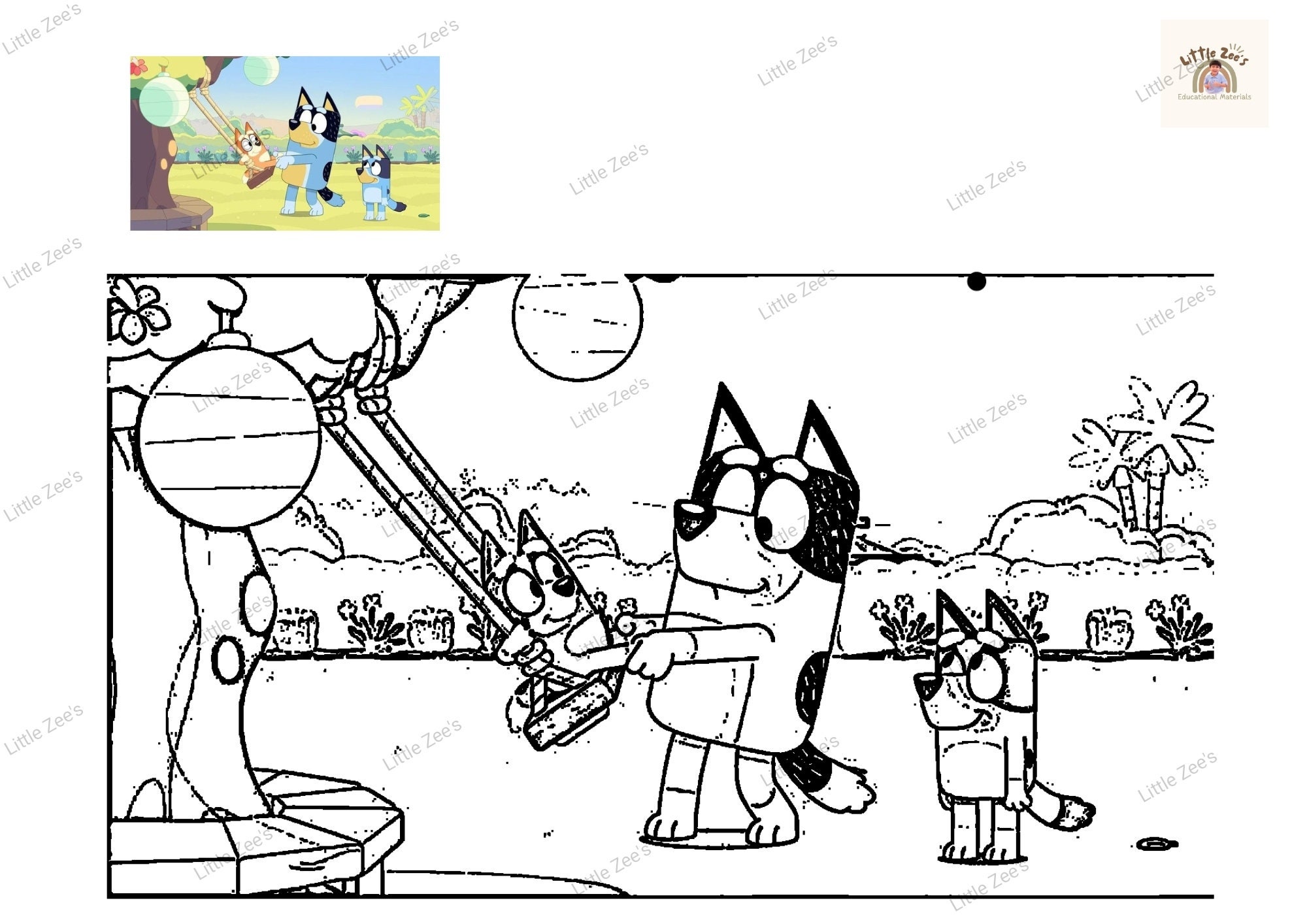 Bluey the Sign Coloring Pages - Etsy