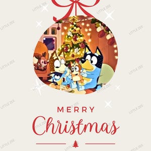 Printable Bluey Christmas Cards - Etsy