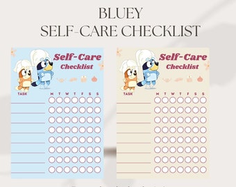 BLUEY Themed Self-care Checklist / Motivational Art - Etsy