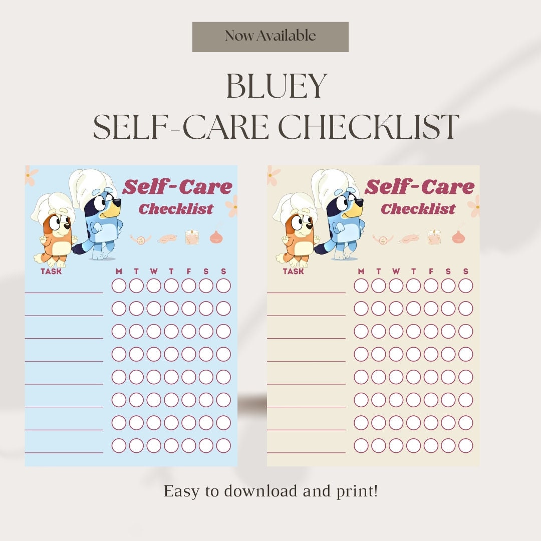 Bluey Self-care Checklist - Etsy Canada